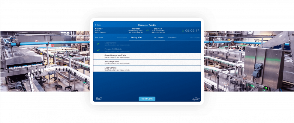 PG Line Changeover App for Agile Manufacturing – Centogram